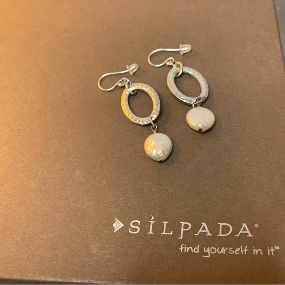 Silpada | Jewelry | Silpada Vintage Textured Sterling Loop Wcoin Pearl ...